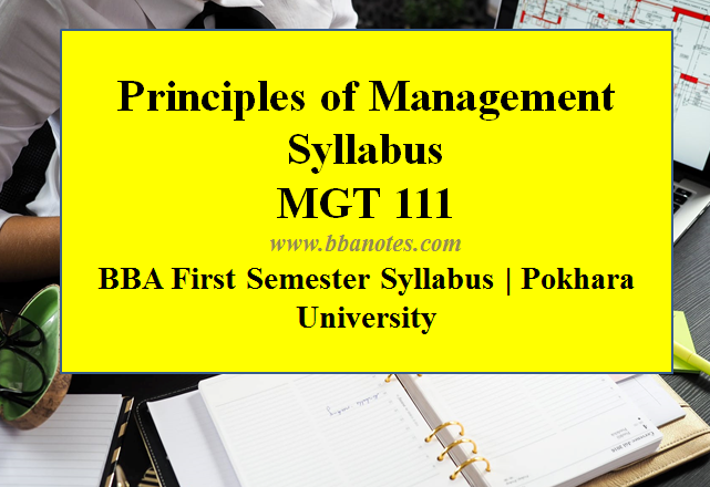 Principles of Management Syllabus - BBA First Semester Syllabus ...